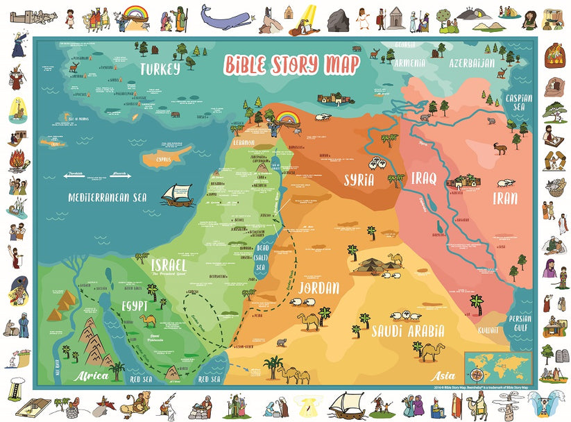 Bible Story Map Wall Chart 2 Sizes