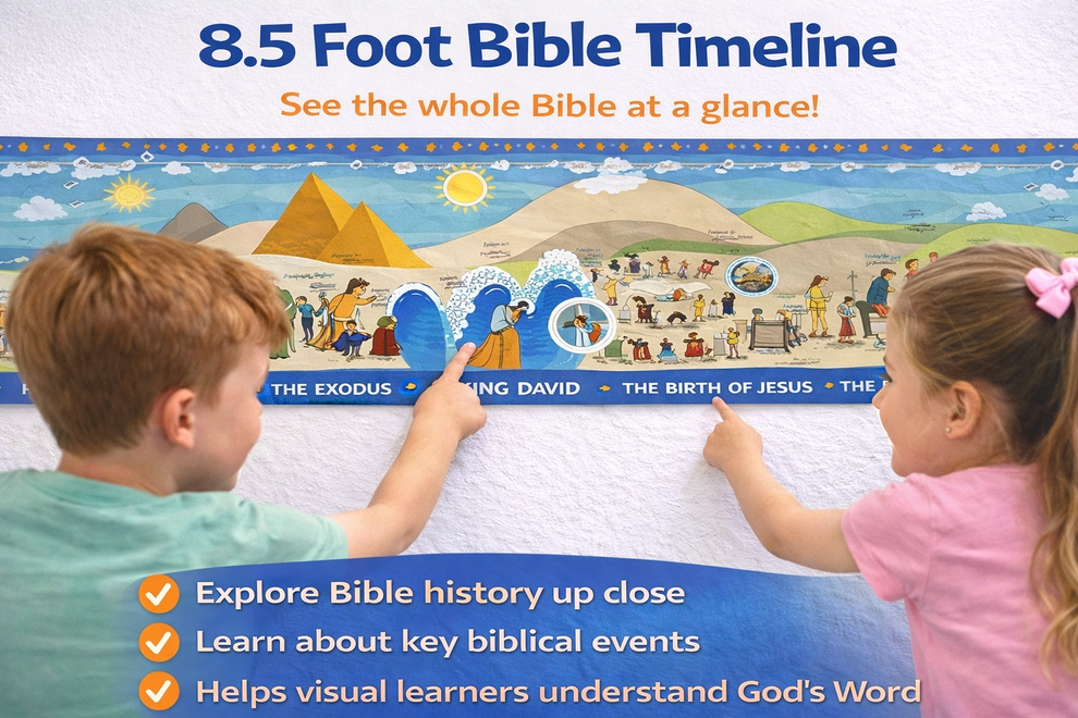 Bible Story Timeline for Kids, 12" x 102" (8.5 Feet Long) Bible Histor ...