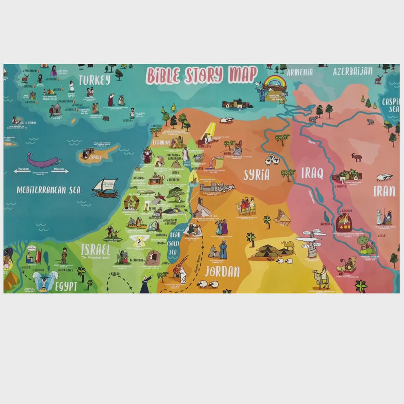Bible Story Map Wall Decal - Peel and Stick - Perfect for Christian Cl ...