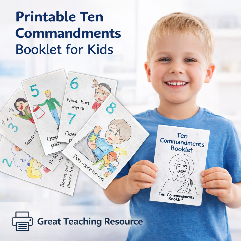 Ten Commandments Printable Booklet for kids Coloring Page Digital ...