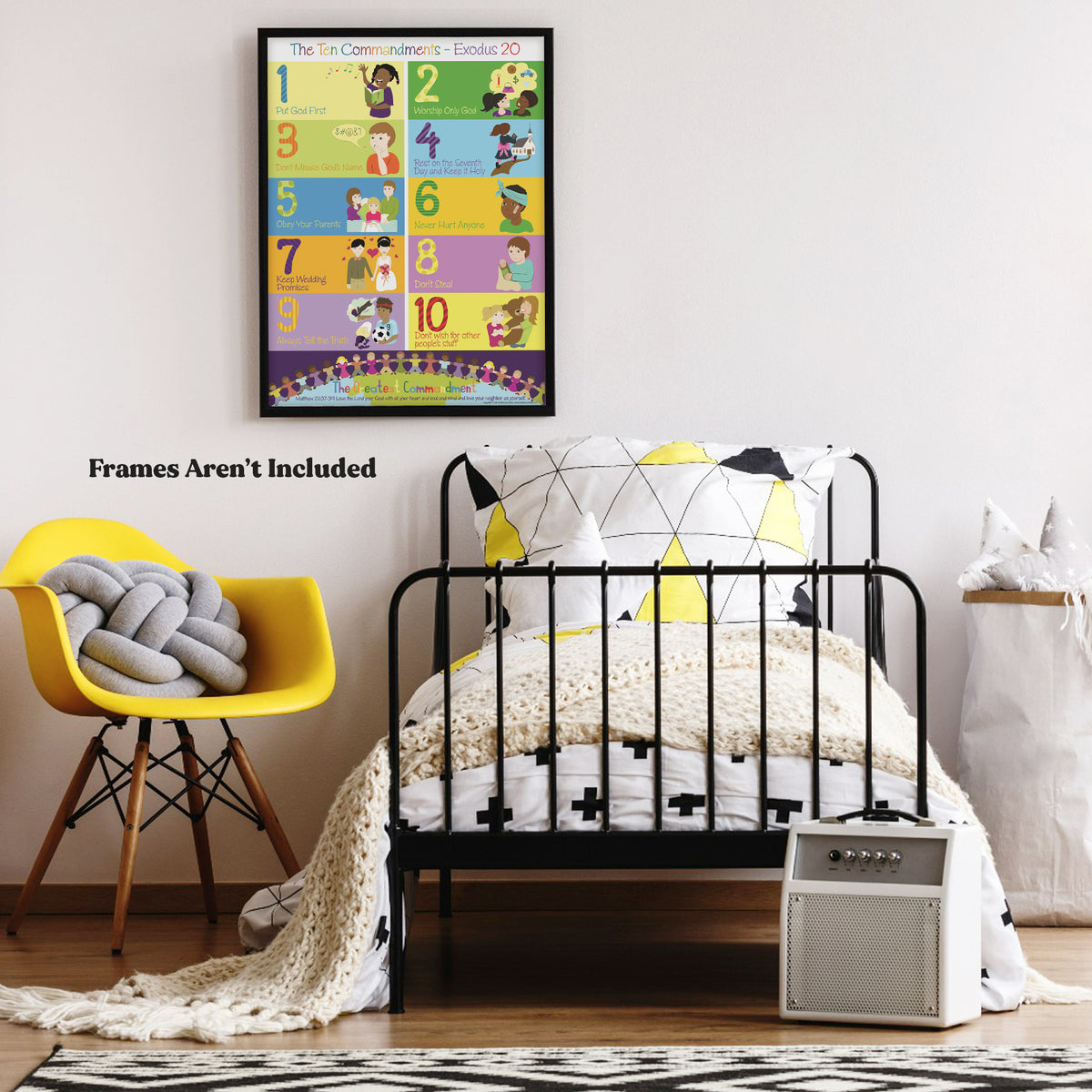 Ten Commandments Wall Chart for Kids, 17" x 22" Plus Lesson Plans and ...